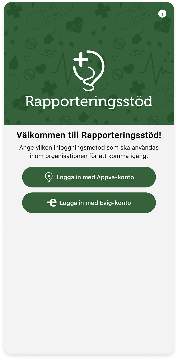 Logga in i Rapporteringsstöd-appen – Vitec Appva Support